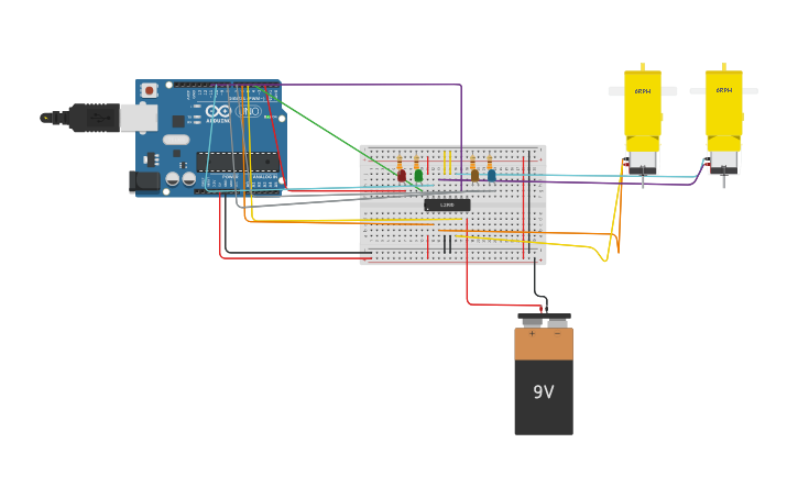 Circuit Design Motores Tinkercad
