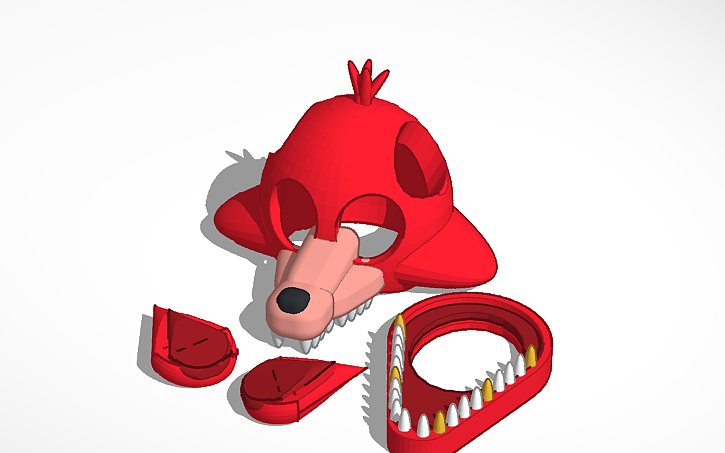 3D design unwithered foxy head - Tinkercad