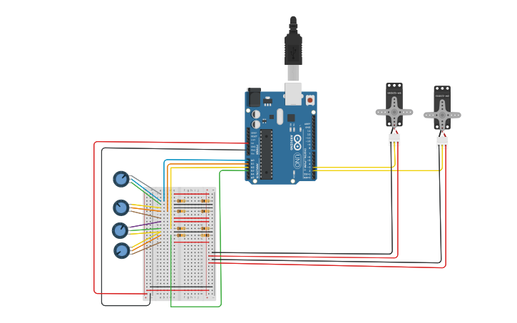 Circuit design 2DOF Motion Platform - Tinkercad