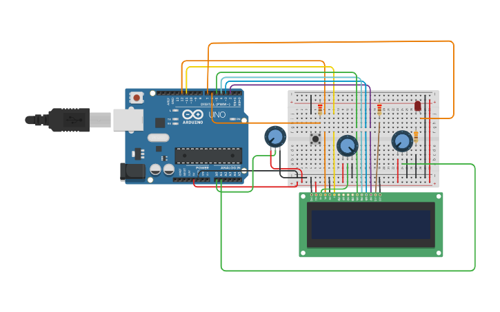 Circuit design Joystick con LCD | Tinkercad