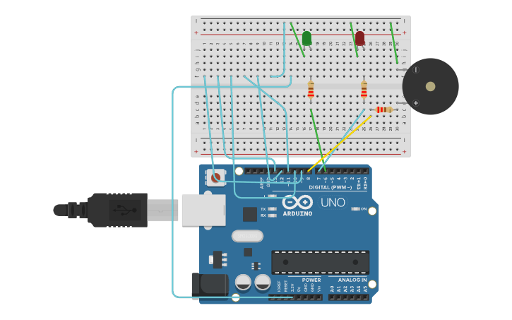Circuit design project arduino rfid lezer - Tinkercad