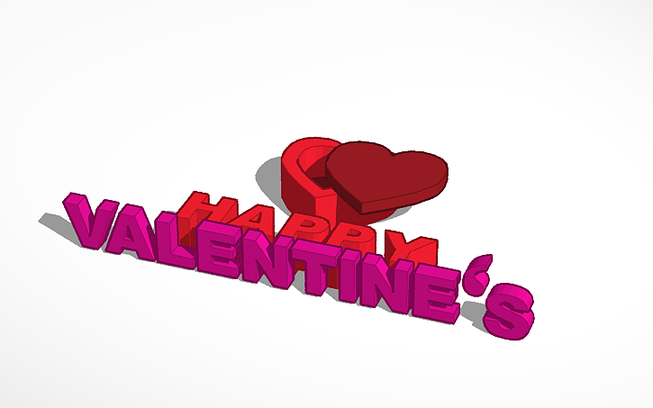 3D design Happy Valentine’s Day - Tinkercad