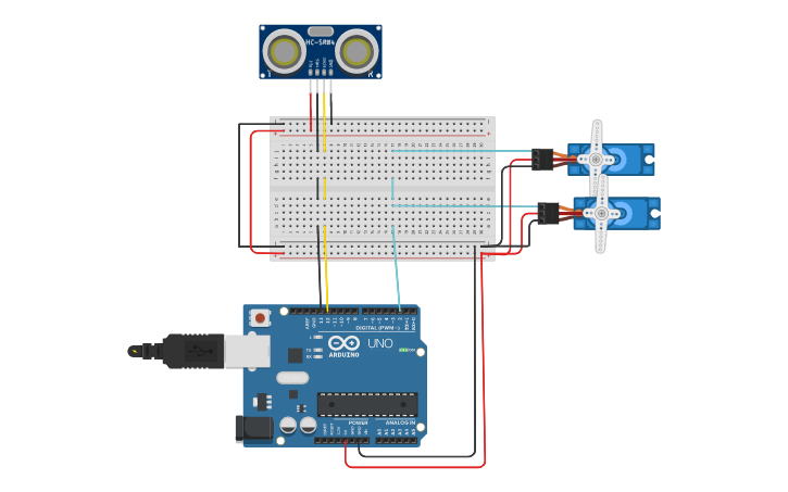 Circuit design railway gate - Tinkercad