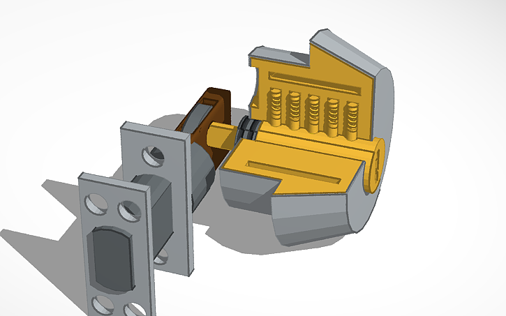 3D design Inside a (dead bolt) Lock - Tinkercad