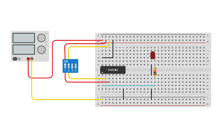 Circuit design NOR Gate Simulation | Tinkercad