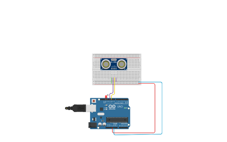 Circuit design ultra sensor - Tinkercad