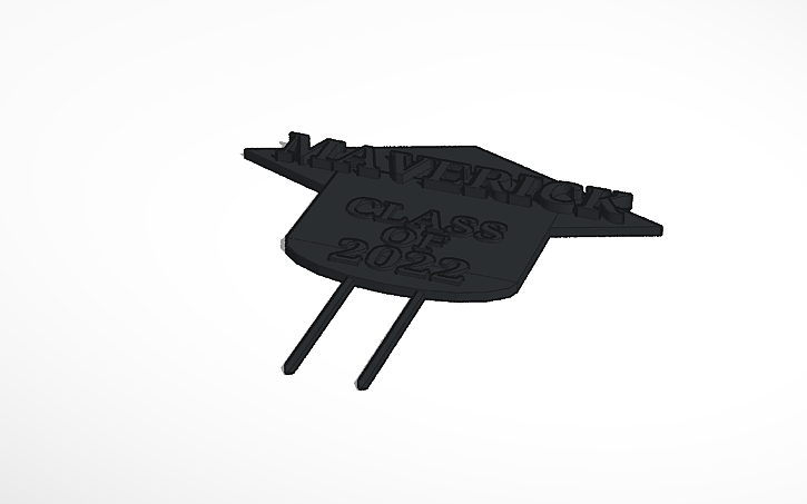 3D design Maverick Graduation Cake Topper - Tinkercad