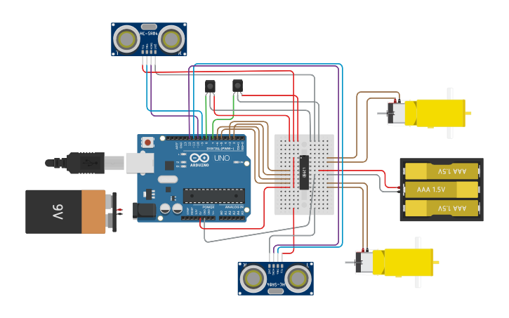 Circuit design Sumo circılits - Tinkercad