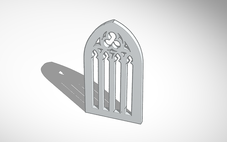 3D design Gothic Arch Tracery Window - Tinkercad