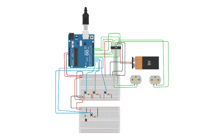 Circuit design Speed Control of DC Motor and Switch ON OFF - Tinkercad