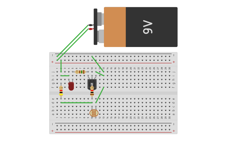Circuit design SENSOR DE LUZ - Tinkercad