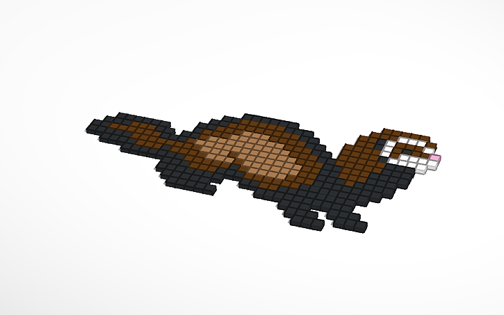 3D design Ferret Pixel Art - Tinkercad