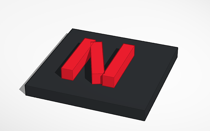 3D design netflix logo - Tinkercad