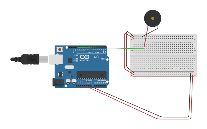 Circuit design Prueba de Buzzer | Tinkercad