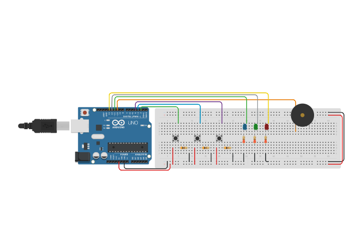 Circuit design Piano com arduino | Tinkercad