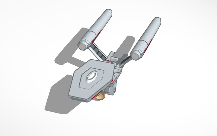 3D design Star Trek The Original Series (TOS) Kit Example Ship - Tinkercad