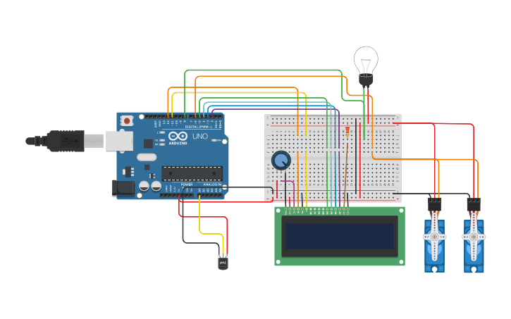 Circuit design Sensor de Temperatura - Tinkercad