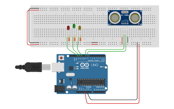 Circuit design Practica Arduino - Tinkercad
