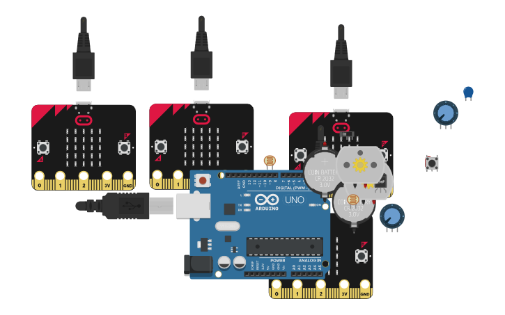 Circuit design Copy of micro:bit animation challenge - Tinkercad