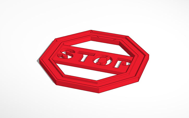 3d Design Stop Sign Tinkercad