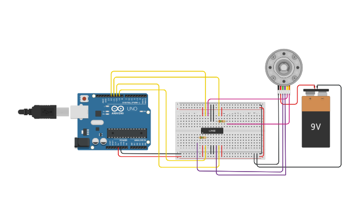 Circuit design Breadboard Layout Wiring Diagram B | Tinkercad