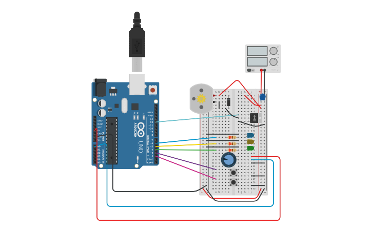Circuit design THM Part E MOSFET - Tinkercad