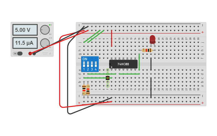 Circuit design basic-logic-AND-gate | Tinkercad