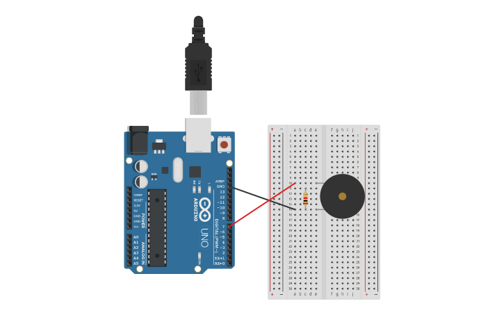 Circuit design SIMPLE BUZZER - Tinkercad