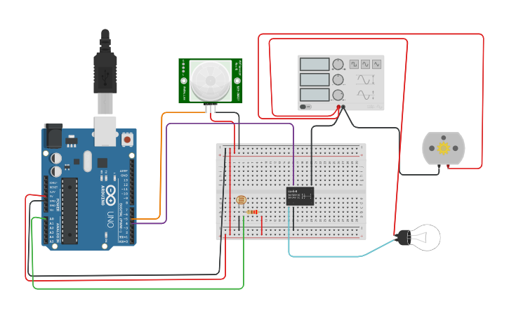 Circuit design LAB 13-3 PIR Buzzer with Relay - Tinkercad