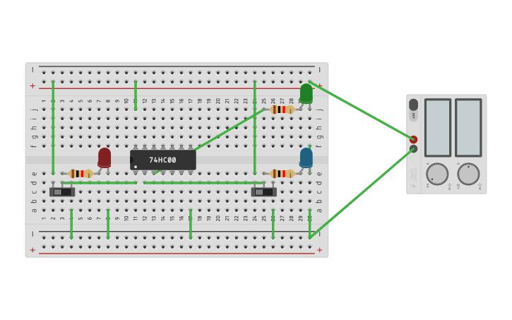 Circuit design NAND GATE - Tinkercad