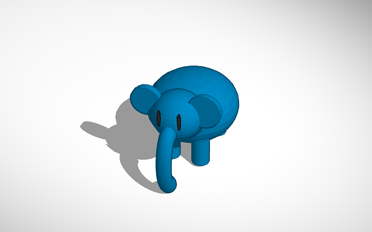 3D design basic elephant - Tinkercad