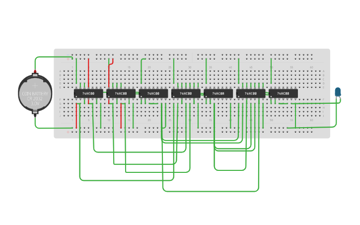 Circuit design ((A+B)(C+D))^((AC)+(BD)) logic gate circuit | Tinkercad