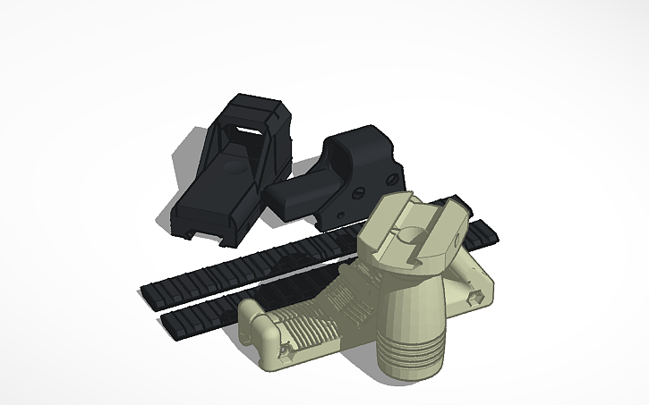 3D design 1ft picatinny rail - Tinkercad