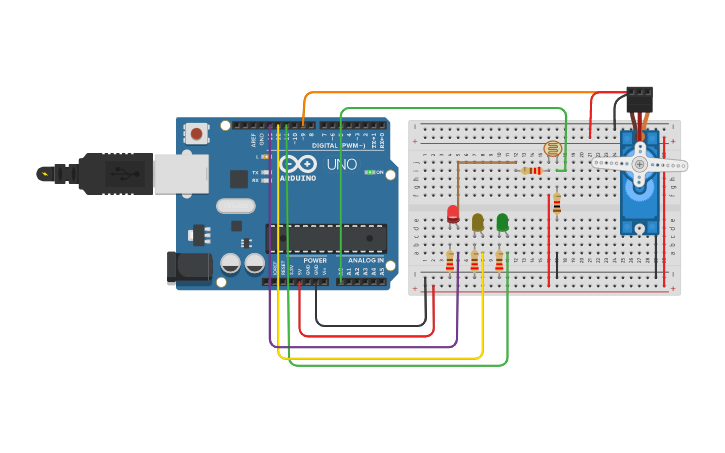 Circuit design Cruce del tren-M,J,A | Tinkercad
