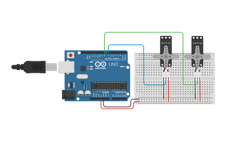 Circuit Design Control De Servomotores Con Arduino Tinkercad