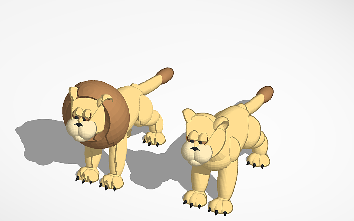 3D design Lions for zoo - Tinkercad