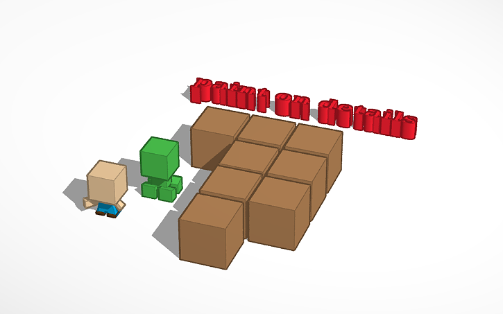 3D design minecraft mini figure playset creeper ambush - Tinkercad