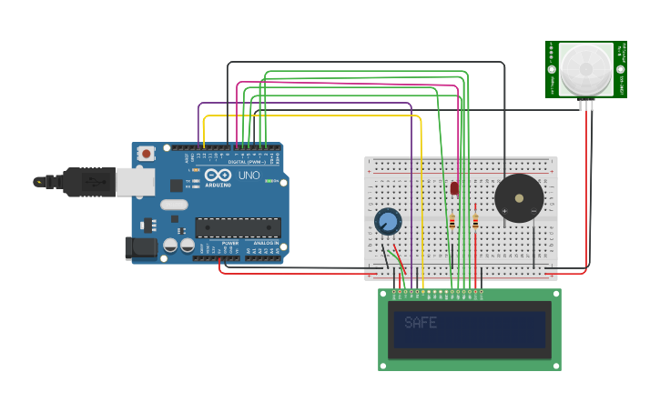 Circuit Design Theft Alarm Tinkercad