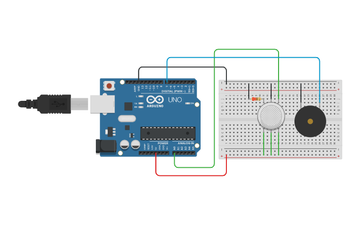 Circuit design Latihan Sensor Gas | Tinkercad Circuit design Latihan Sensor Gas | Tinkercad