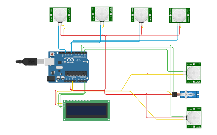 Circuit Design Car Parking System Tinkercad