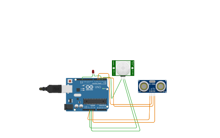 Circuit Design Object Detection And Distance Measurement System Tinkercad