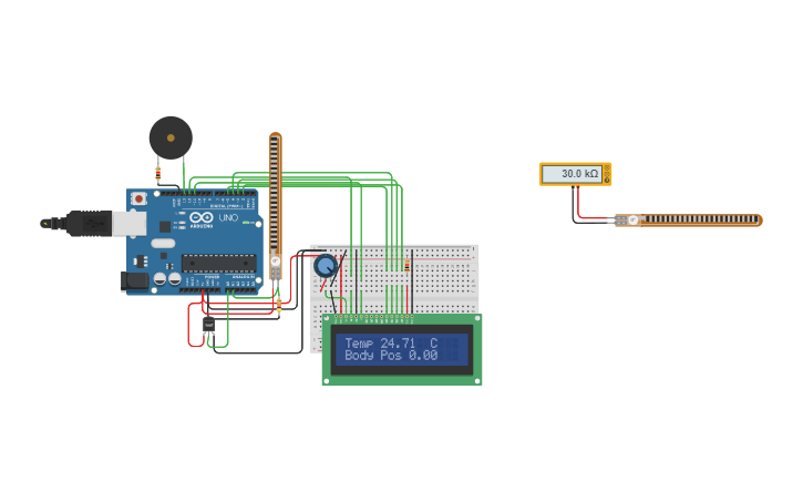 Circuit design Patient Monitoring - Tinkercad