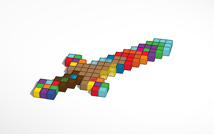 3D design Ultra rainbow diamond sword/ sword contest - Tinkercad