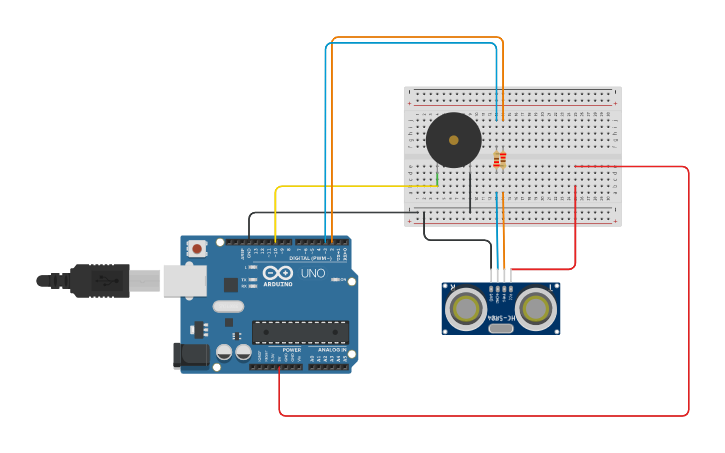 Circuit design Automatic Door Bell - Tinkercad