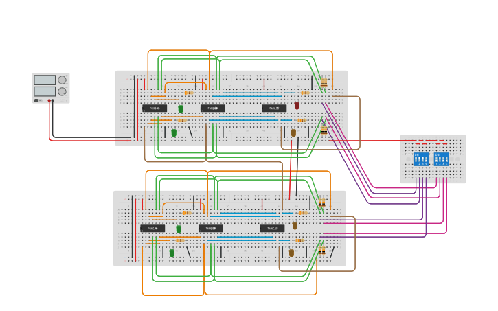 Circuit design Porte Logiche - Tinkercad