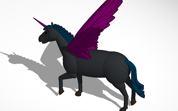 3D design shadow unicorn - Tinkercad