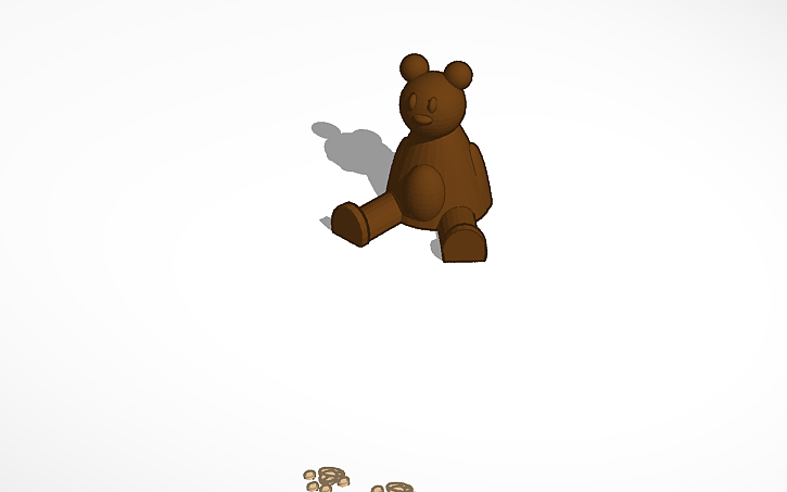 3D design teddy bear - Tinkercad