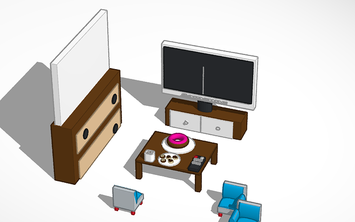 3D design Tv room - Tinkercad