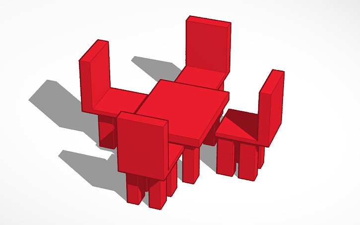 3d Design Table With Chairs Tinkercad