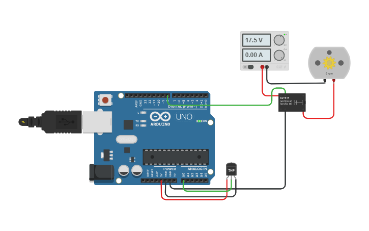 Circuit design Automatic Air Cooler - Tinkercad